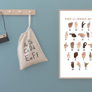 ASL, Sign Language Alphabet Poster, Abcs, Digital, Printables, Wall Art ...