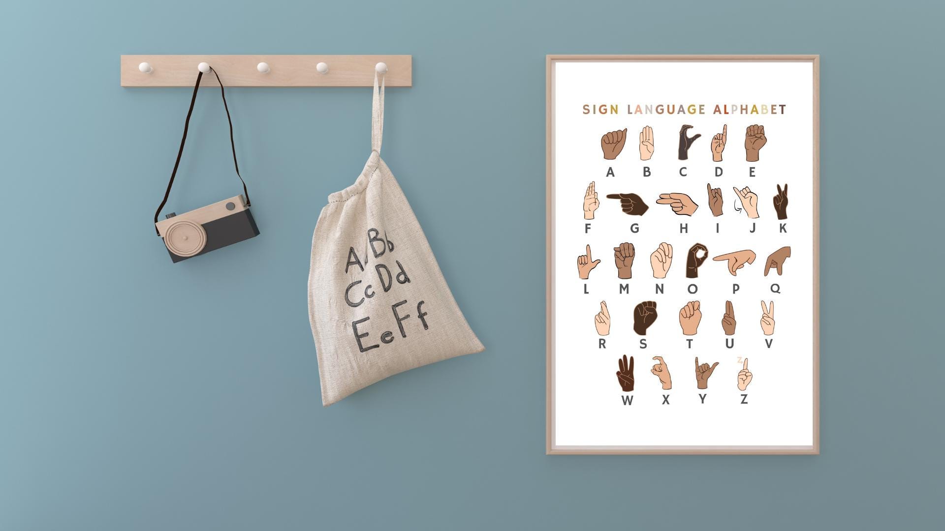 ASL, Sign Language Alphabet Poster, Abcs, Digital, Printables, Wall Art ...