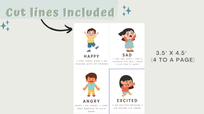 25 Details on Emotions & Feelings, Flash Cards, Calming Corner ...