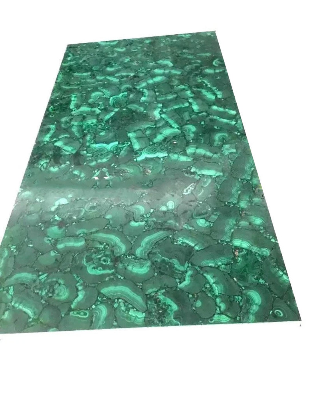 Malachite Stone Rectangle Table Tops Natural Semi Precious Random Art ...