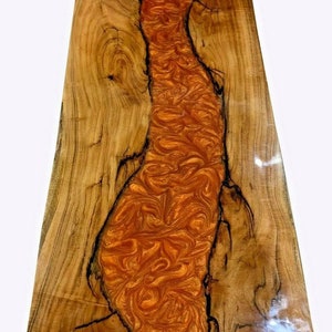 Orange Epoxy River Dining Table Tops Made to Order for Dining Room Home ...