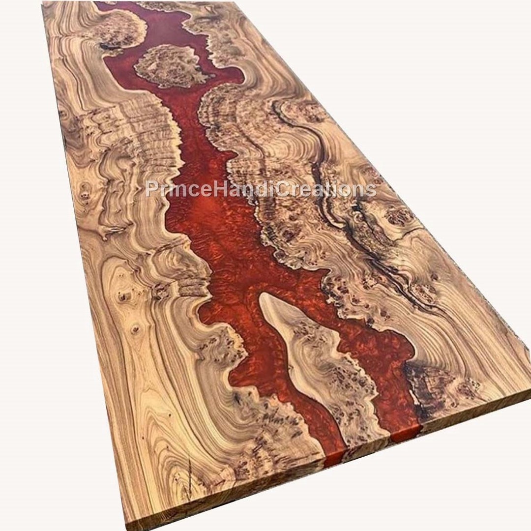 Red Epoxy Table Dining Sofa Center Table Top Live Edge - Etsy