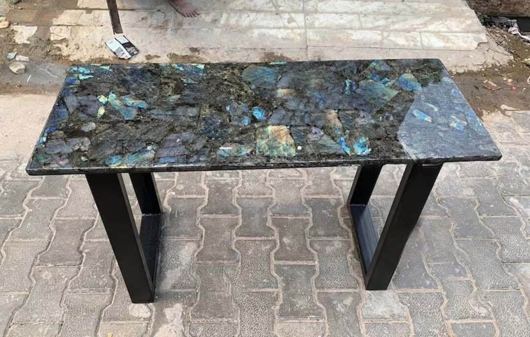 Labradorite Granite Dining Table Natural Handmade Centerpiece Rectangle ...