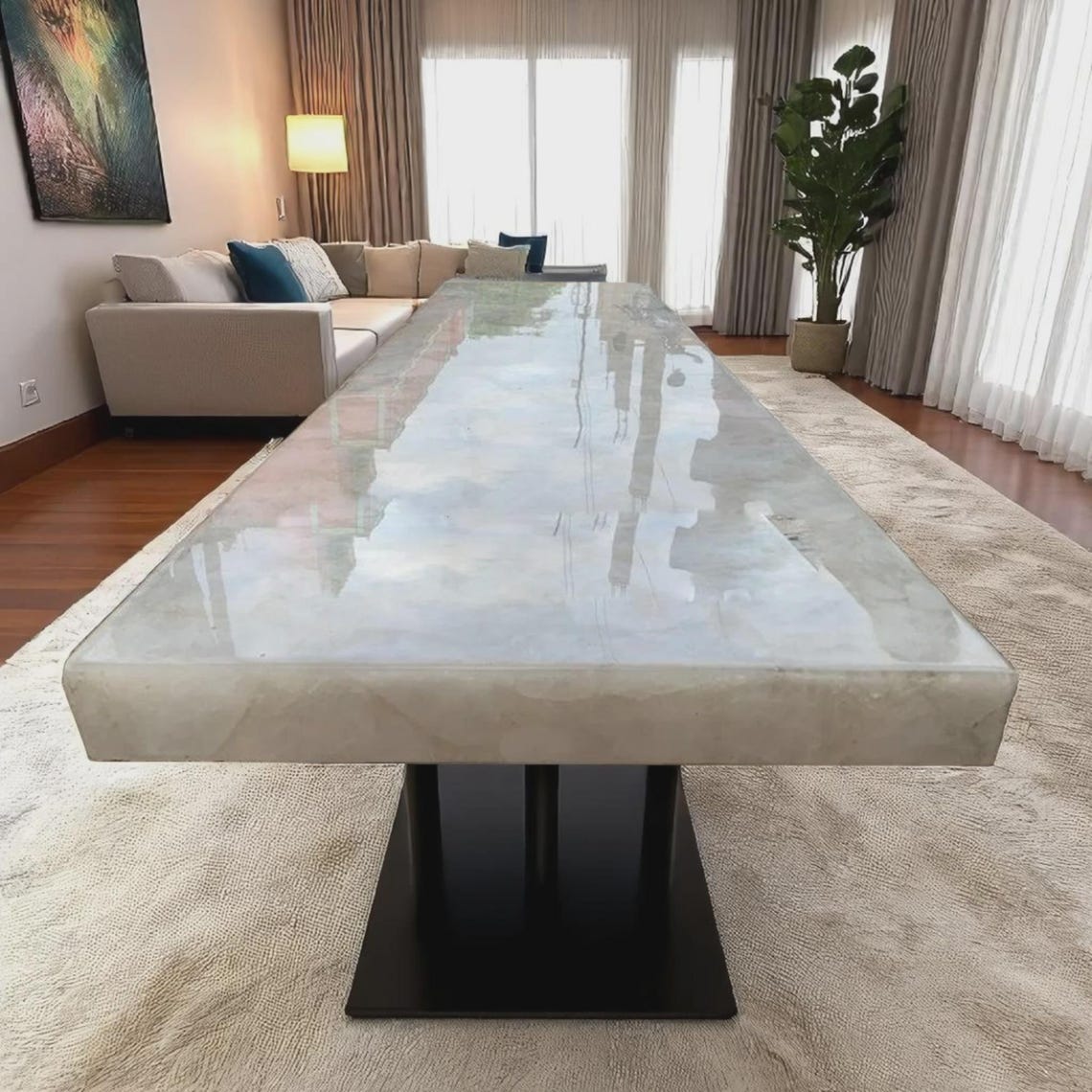 Handmade White Quartz Agate Table Top: Custom Gemstone Slab - Etsy