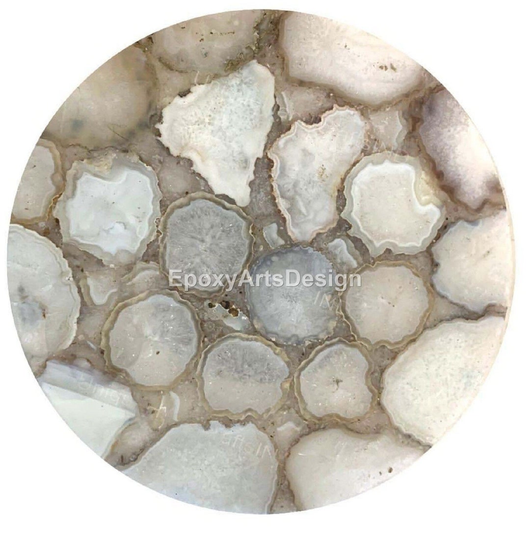 Handmade White Agate Table Top: Geode Coffee Table, Persianized Gift - Etsy