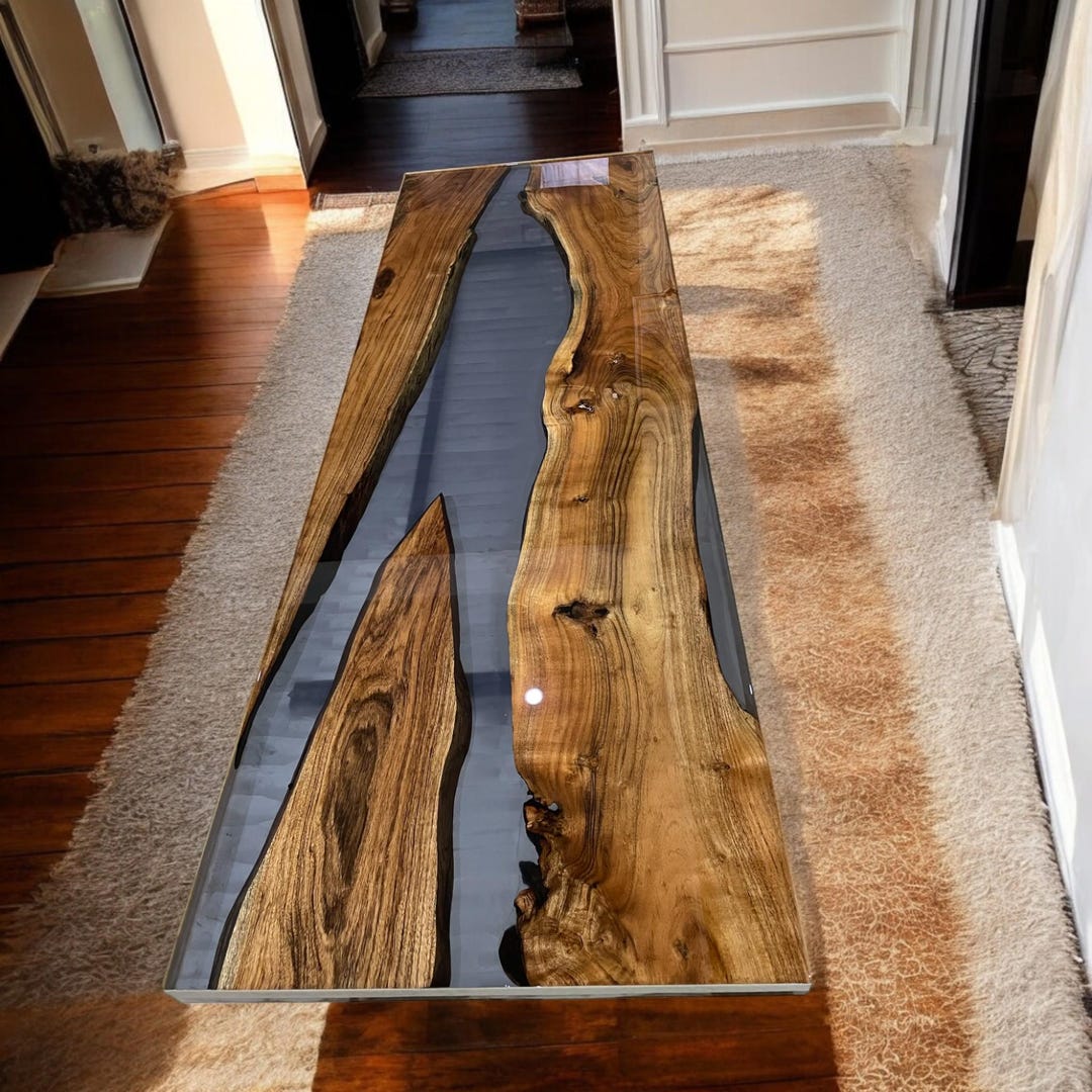 Crystal Clear Epoxy Resin Rectangle Table Unique or Custom Natural ...