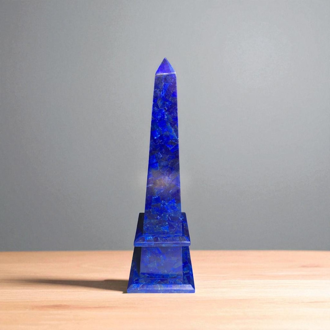 Blue Lapis Lazuli Obelisk One-piece Natural Semi-precious Mosaic Stone ...