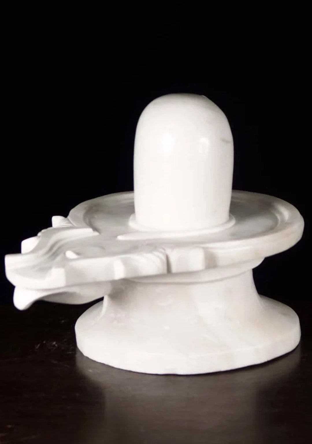 Buy White Marble Shiva Lingam Idol Hindu God Statue for Home Temple ...
