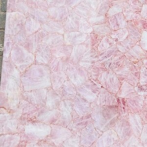 60"x36" Stone Dining Table Top Handmade Pink Rose Quartz Semi-precious ...