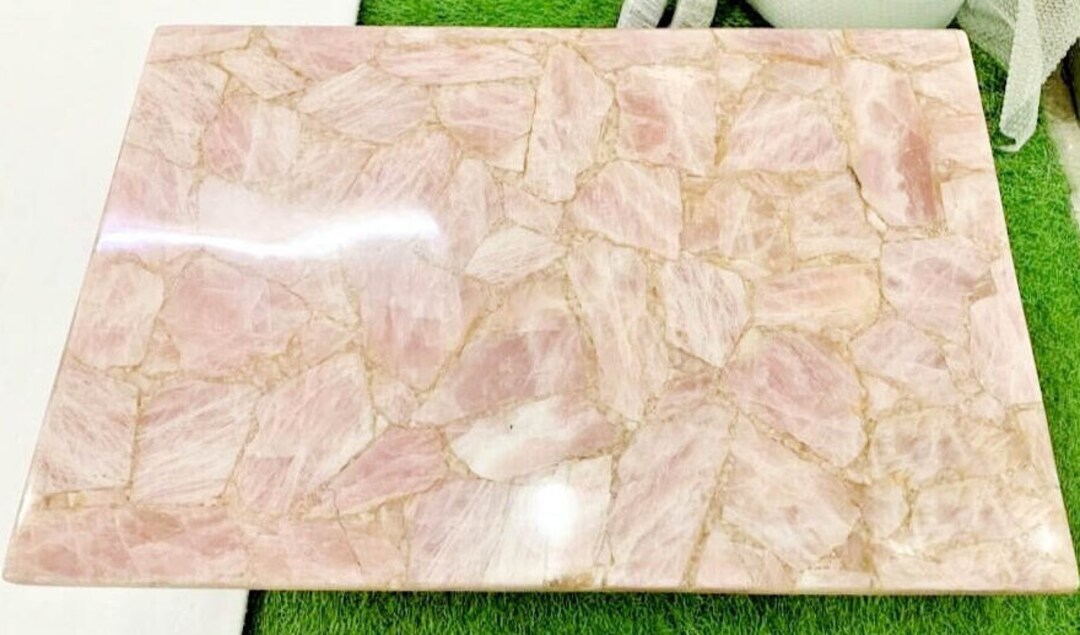 Pink Quartz Table Top, Rose Quartz Stone Counter Top ,buffet Table ...