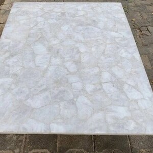White Agate Stone Table Top / White Quartz Countertop Table / Stone ...