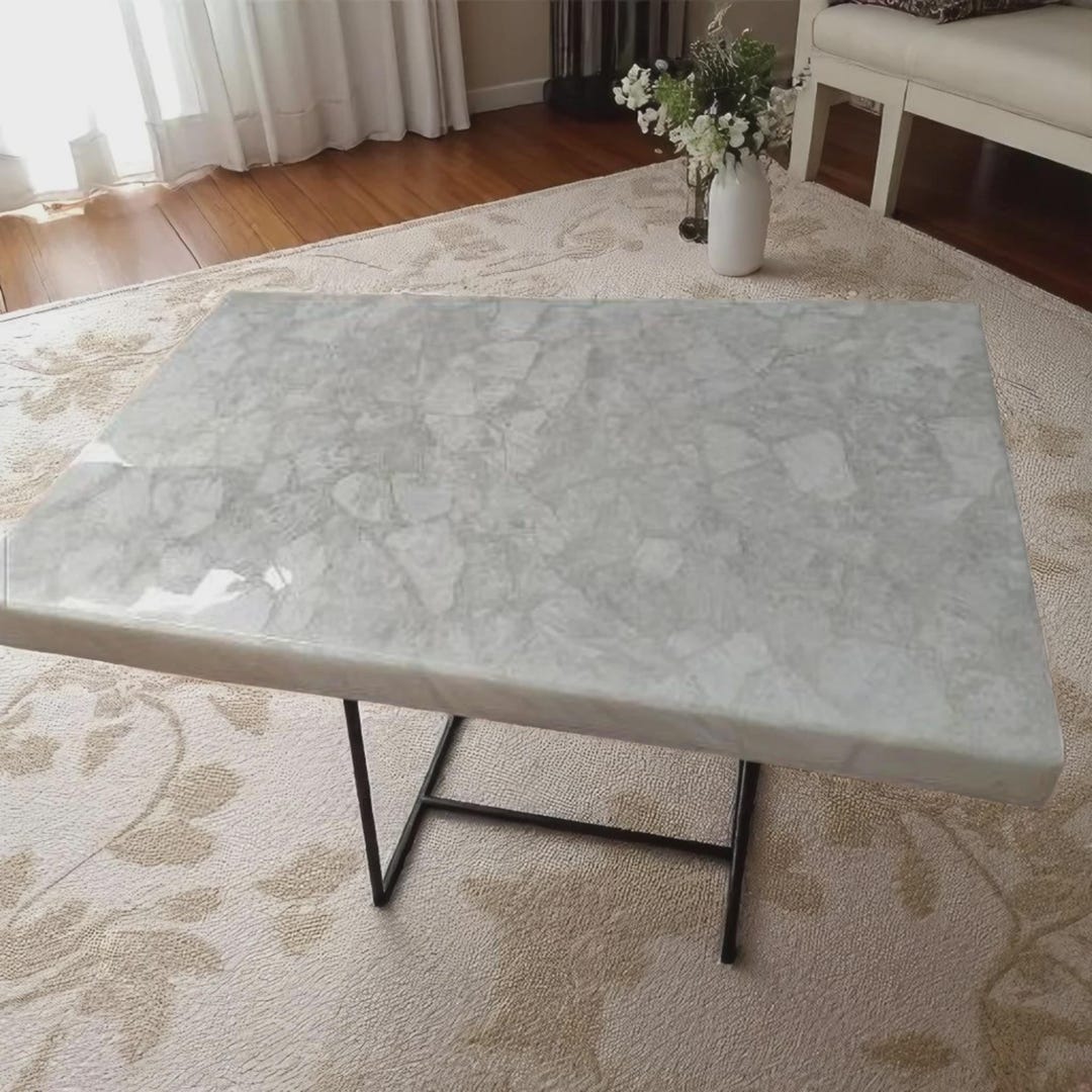 Quartz Top Kitchen & Dining Table | Natural White Table Top | Custom to ...