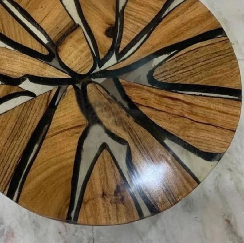 Natural Wood Table Top , Round Epoxy Table Top , Resin Table Top ...