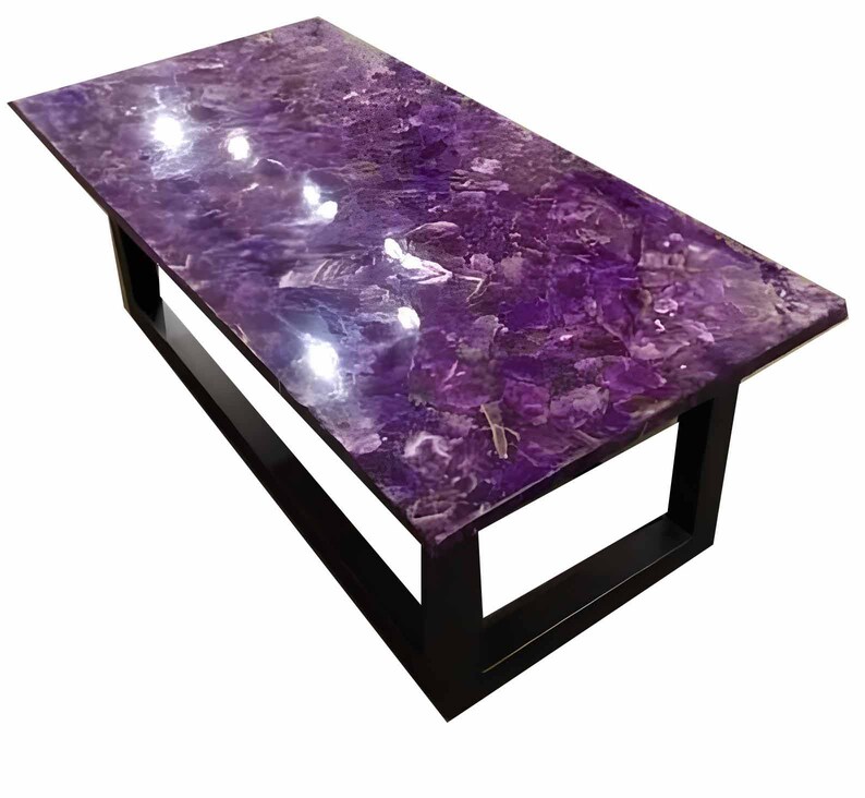 Rectangular Shape Amethyst Stones Countertop / Dining Table - Etsy
