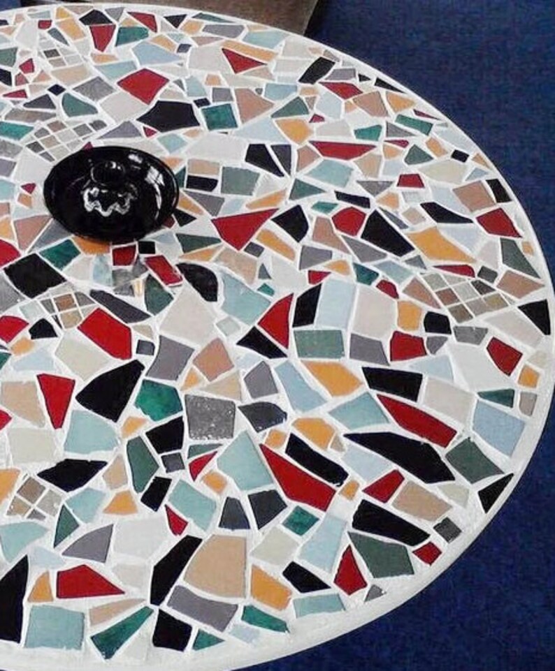 Luxury White Marble Round Dining Table Customizable Mosaic Stone Living ...