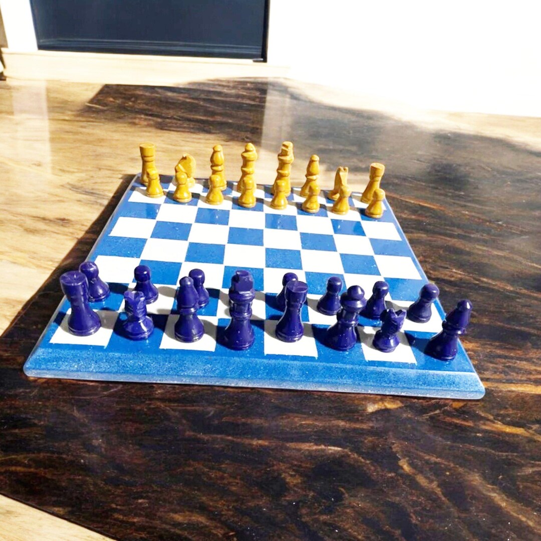 Marble Chess Set Blue, Buy Chess Set Piece, Blue Marble Chess Board ...