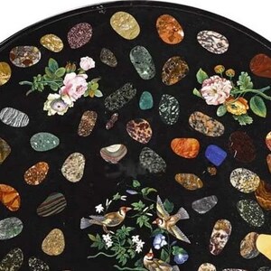 Farmhouse Coffee Table Tops Natural Semi Precious Gemstone Inlay Mosaic ...