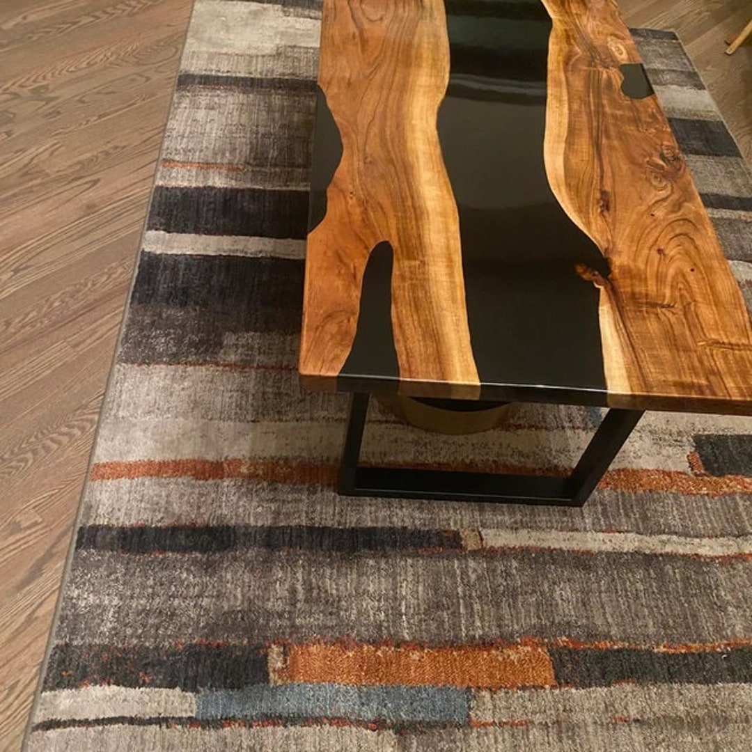 Black Epoxy River Table | Resin River Table Top | Acacia Wooden Live ...