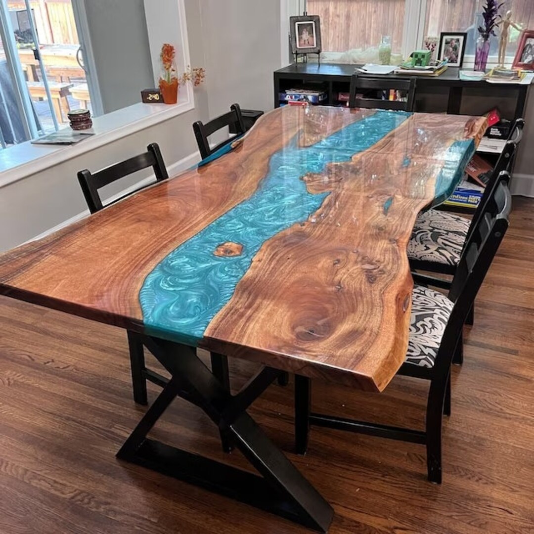 Epoxy Table, Dining, Sofa, Center Table Top Live Edge Walnut Table ...