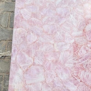 60"x36" Stone Dining Table Top Handmade Pink Rose Quartz Semi-precious ...