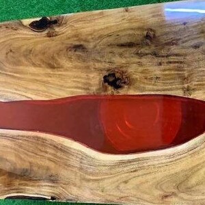 Red Epoxy Table, Dining, Sofa, Center Table Top Live Edge Walnut Table ...