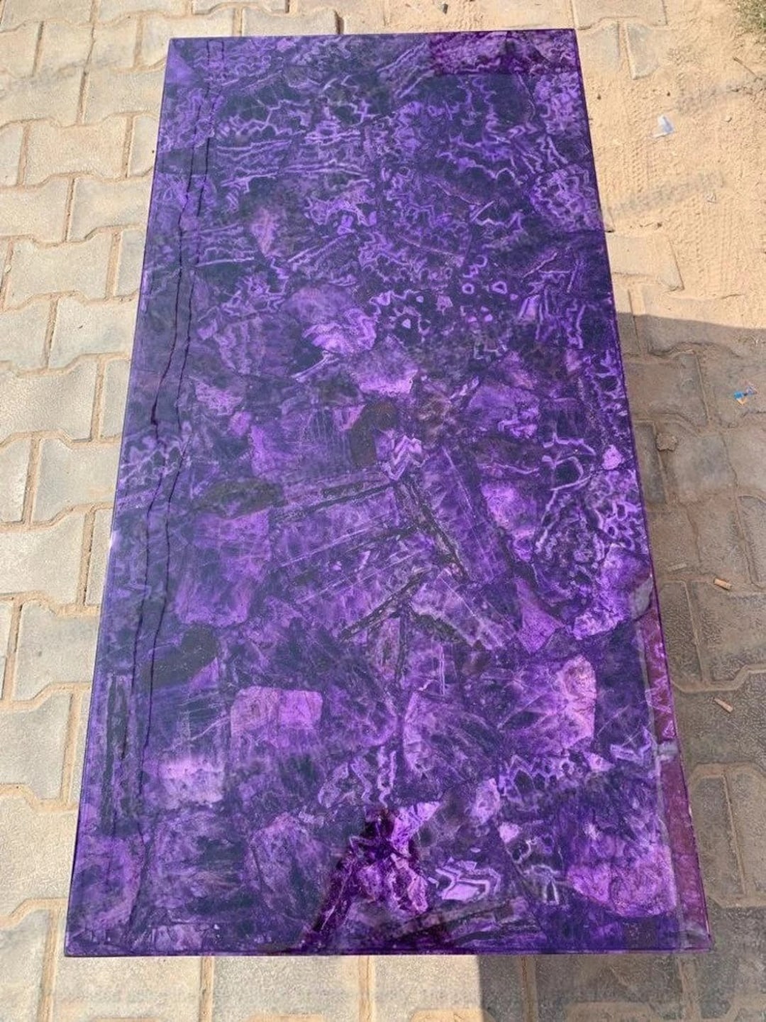 Healing Crystal Amethyst Dining Table Top for Outdoor/indoor Handmade ...