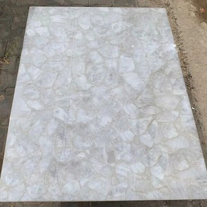 White Agate Stone Table Top / White Quartz Countertop Table / Stone ...