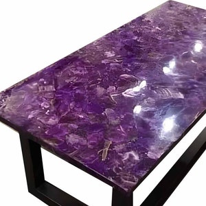 Rectangular Shape Amethyst Stones Countertop / Dining Table - Etsy