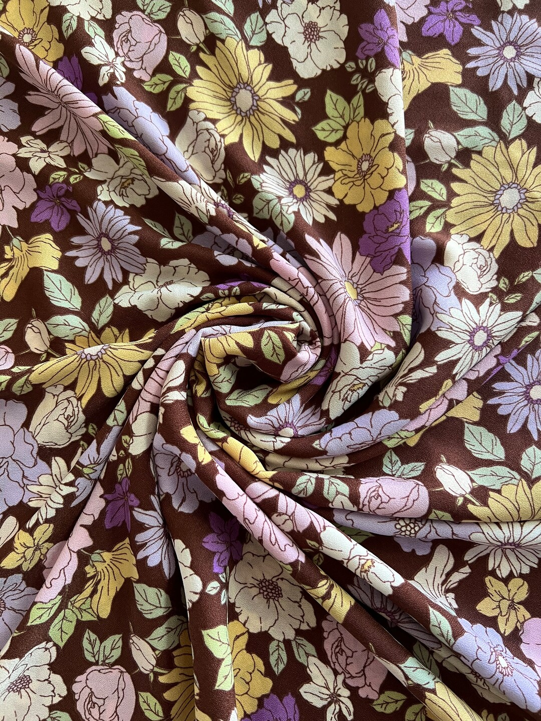 Floral Challis, Fabric by the Yard, Floral Rayon, Rayon Challis Dead ...