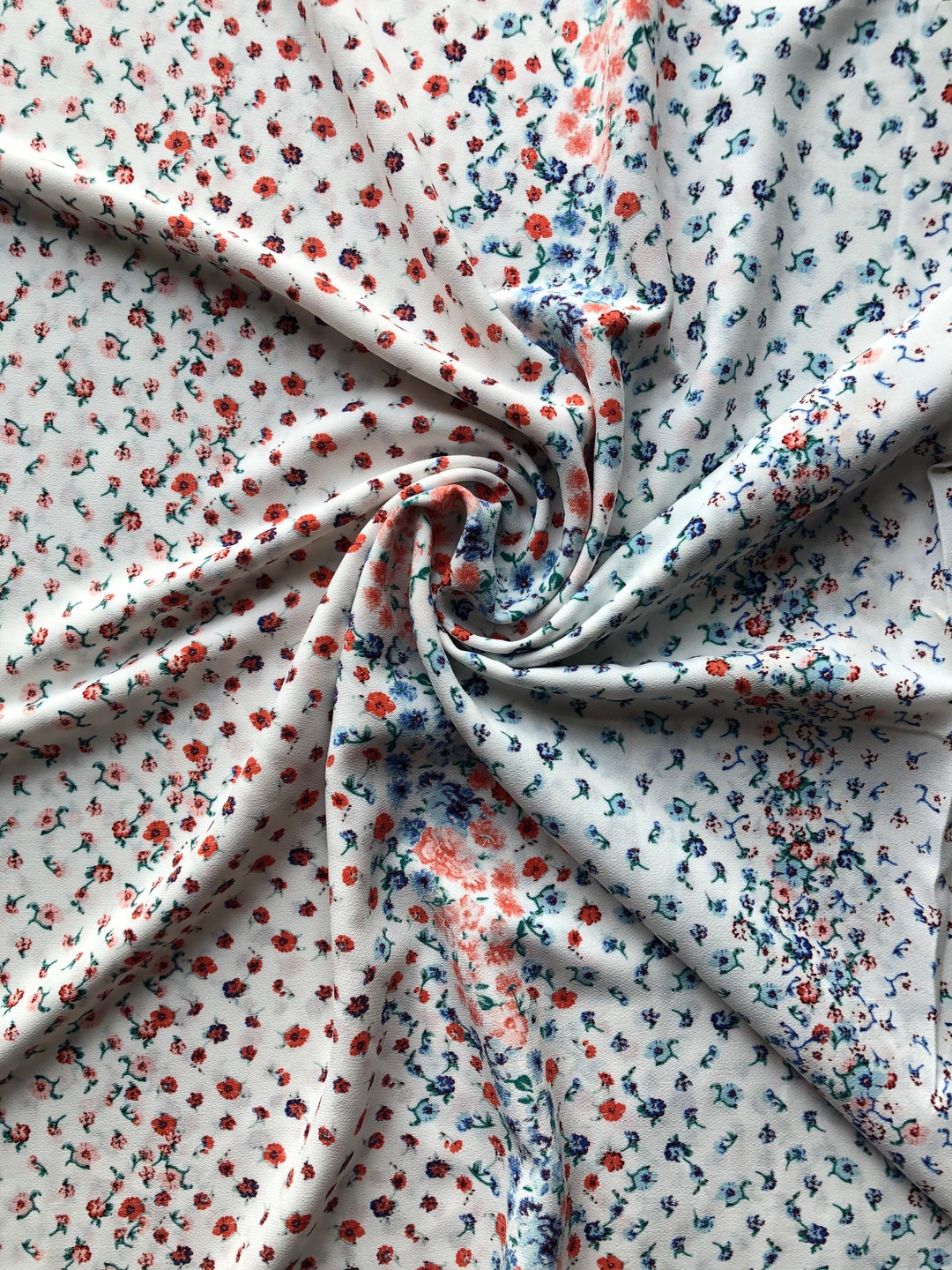 Floral Crepe Fabric by Yard, Lightweight Ditsy Dress Apparel, Spring ...