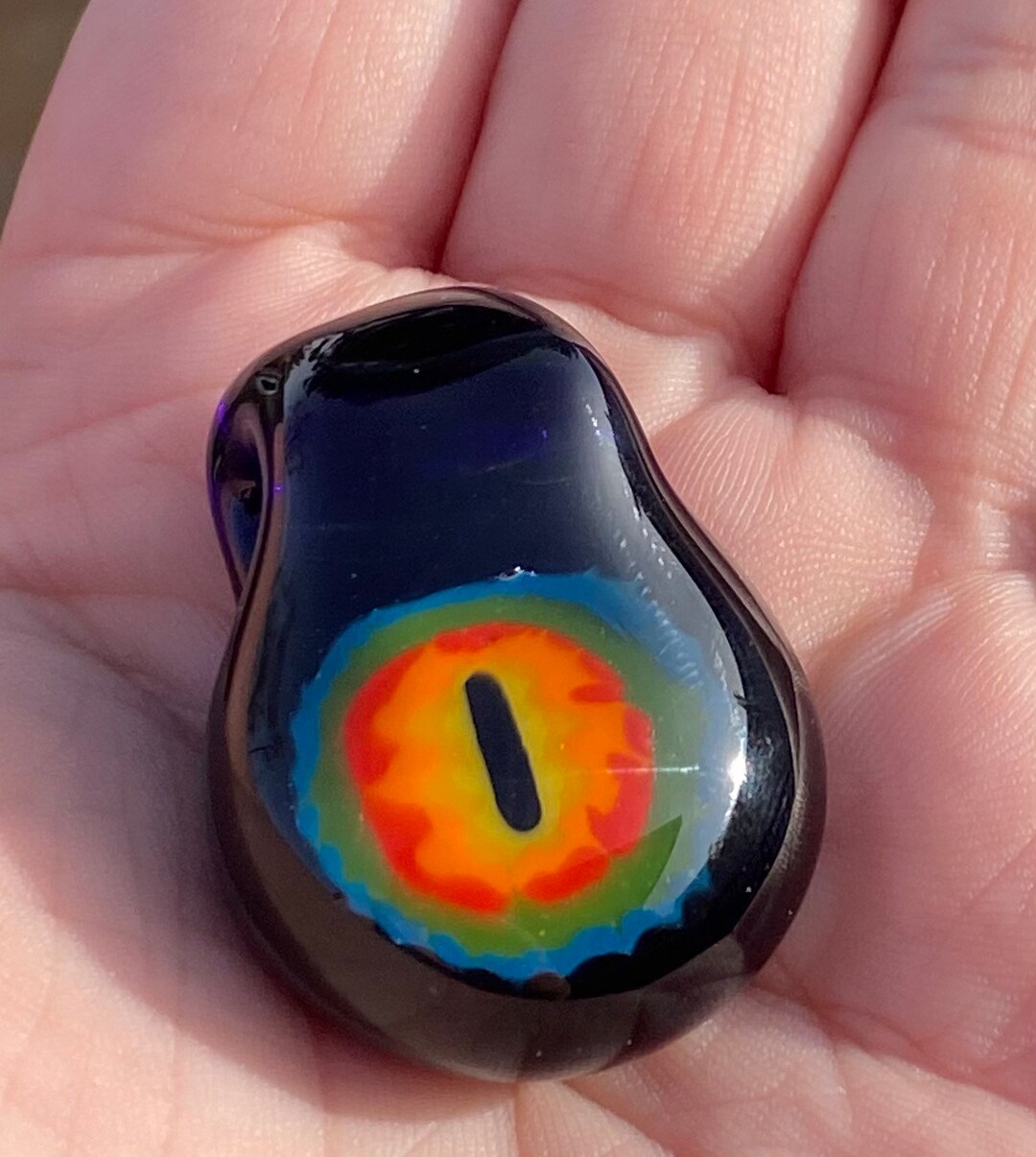 Rainbow Fire Dragon Eye Milli Glass Pendant - Etsy