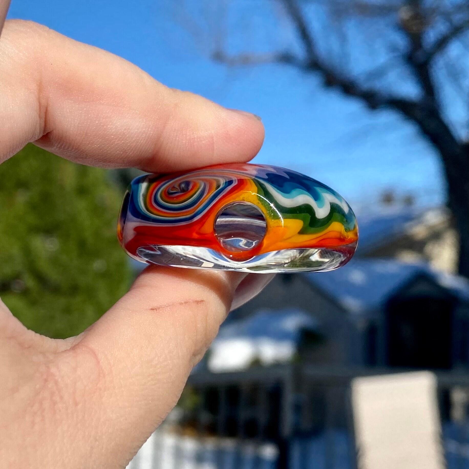 Rainbow Wig Wag Glass Pendant - Etsy