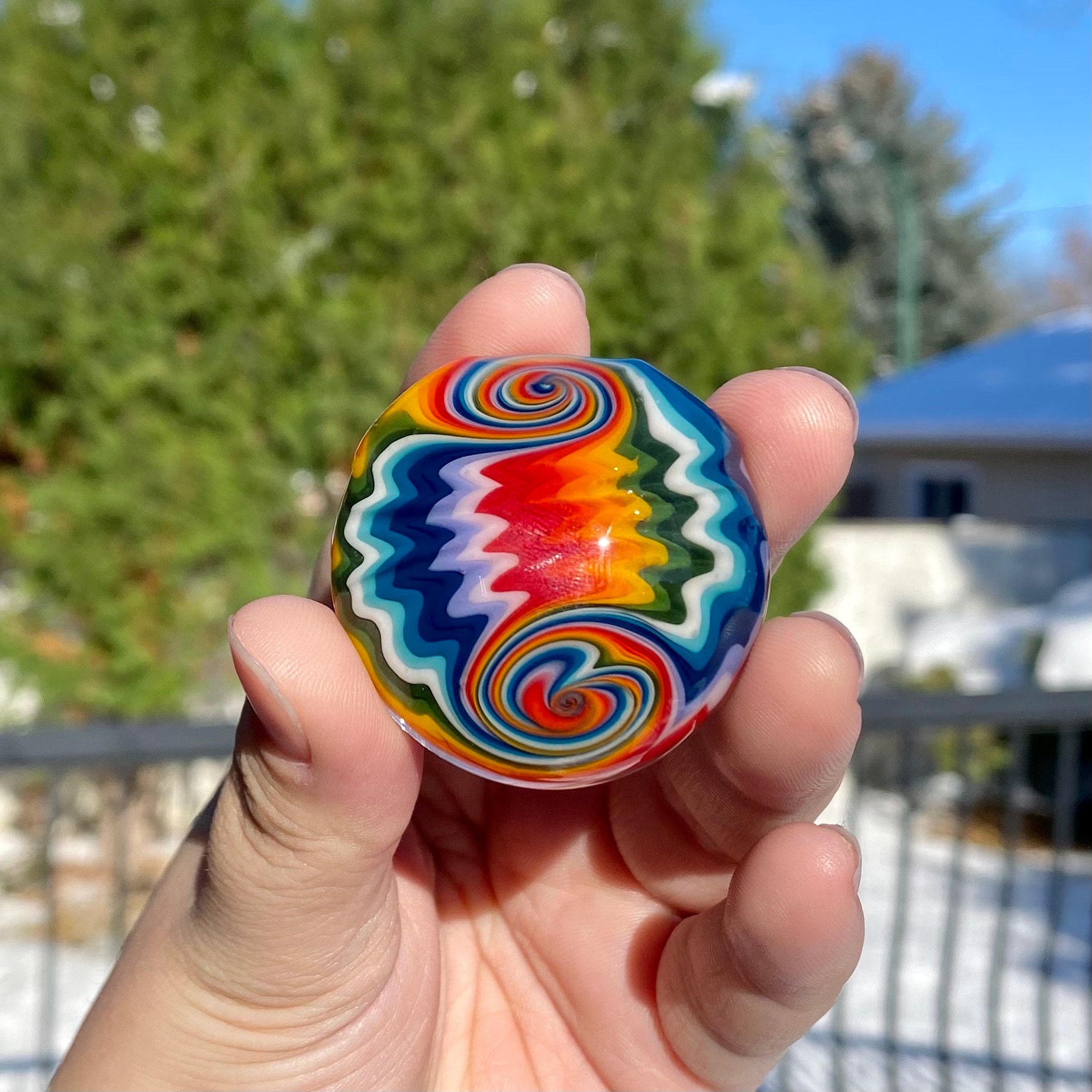 Rainbow Wig Wag Glass Pendant - Etsy