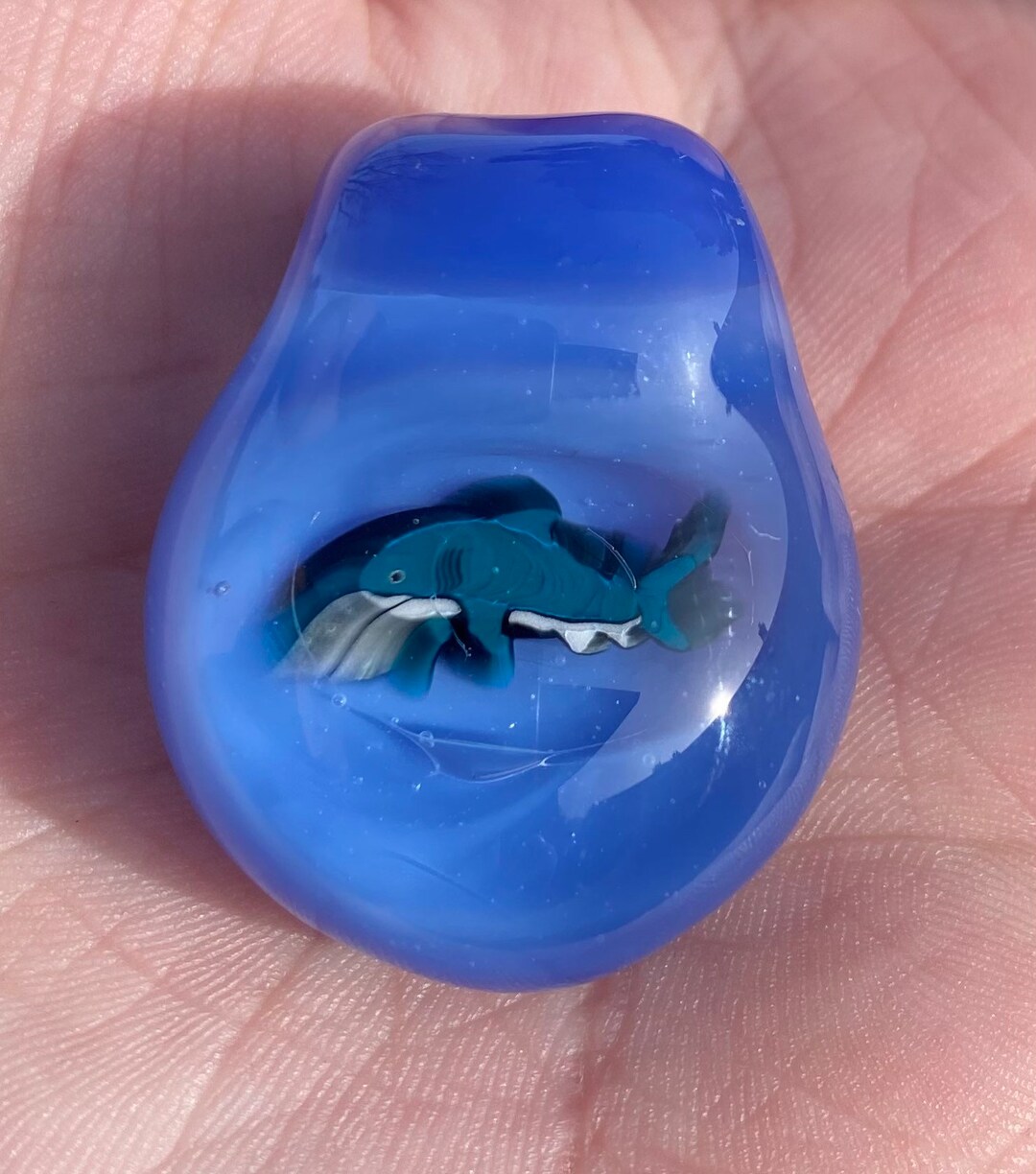 Trippy Shark Milli Glass Pendant - Etsy