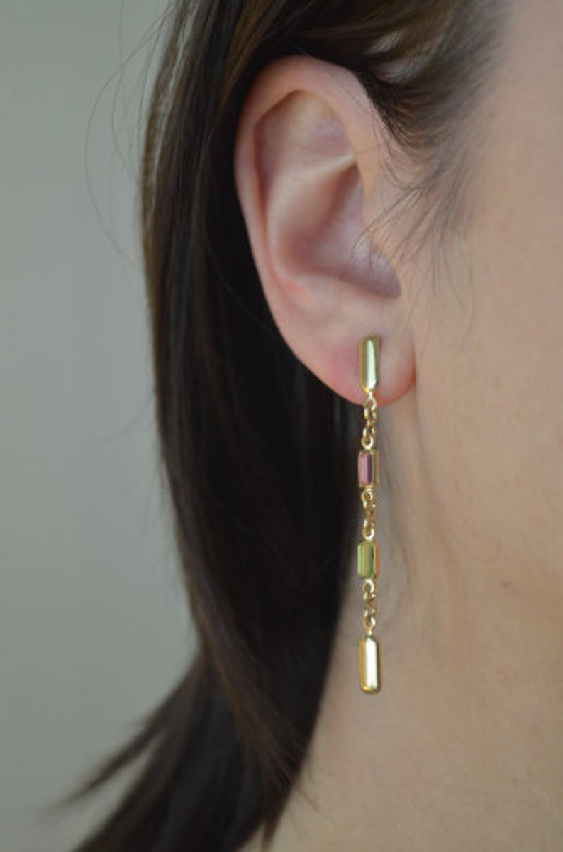 Multicolor Chain Necklace 18k Gold Filled Necklace Crystal - Etsy