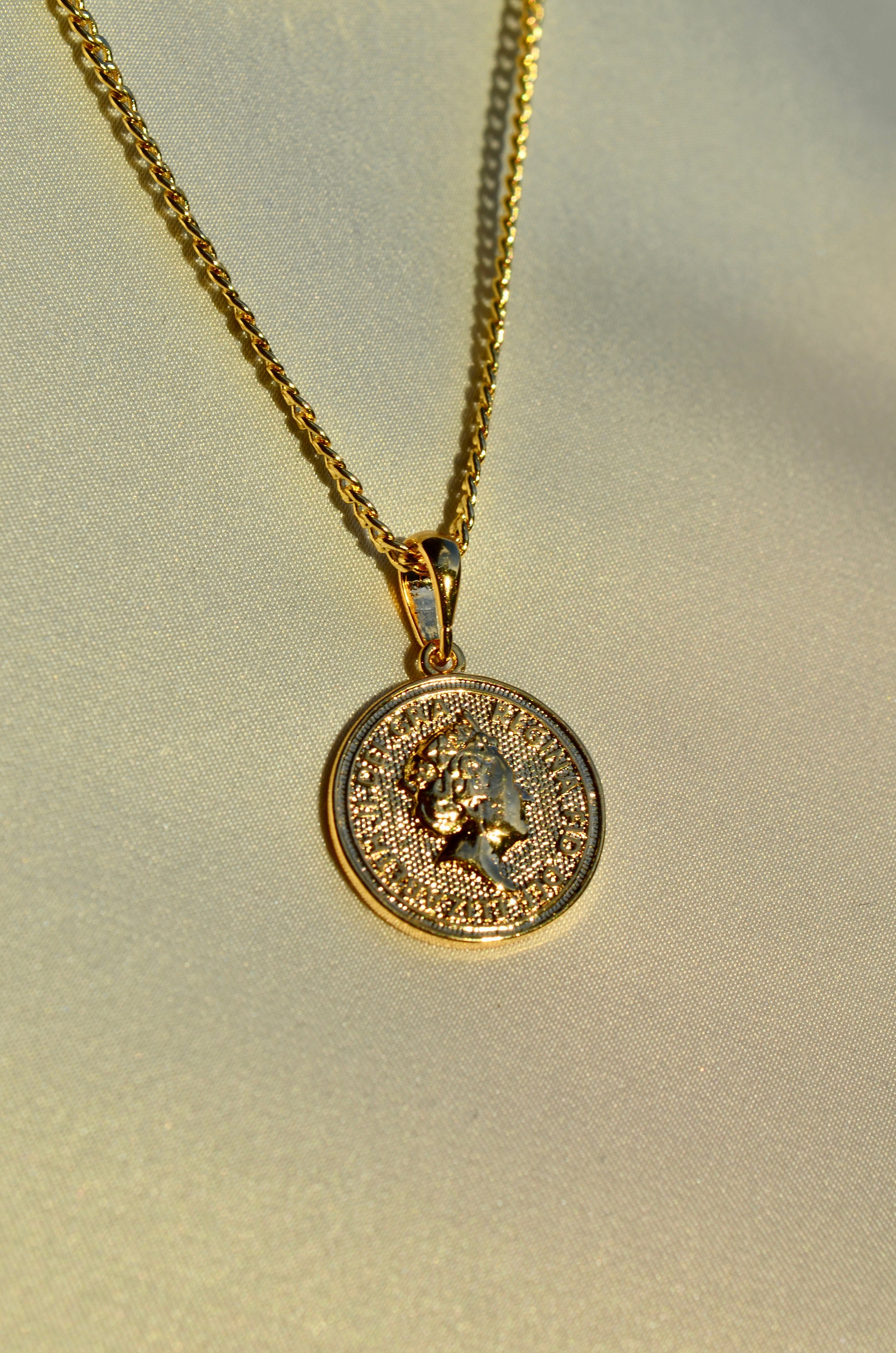 Gold Coin Necklace Set | Cuban Chain Set | Coin Medallion Necklace ...