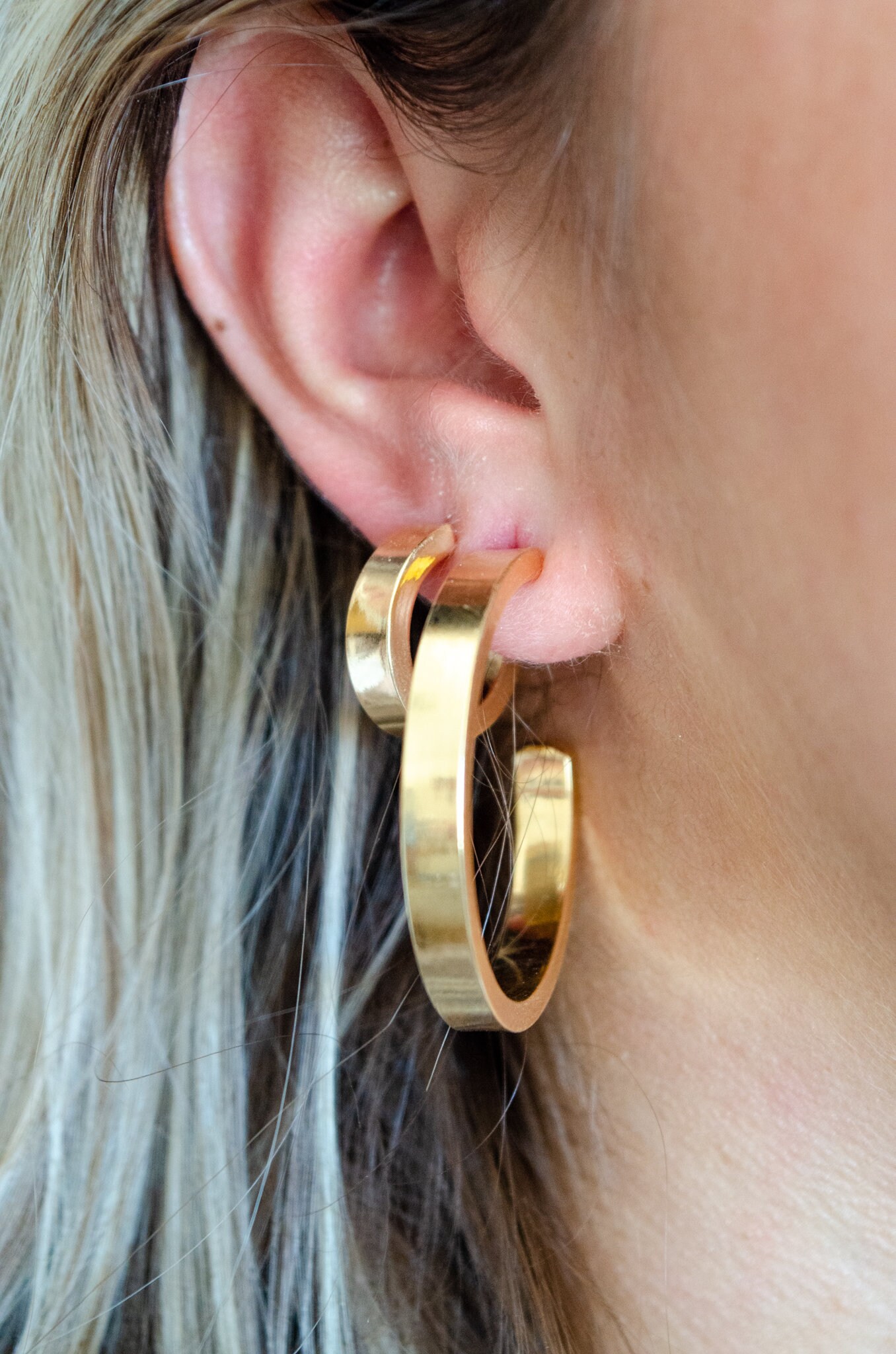 18K Gold Filled Large Open Hoops Wide Gold Hoop Earring Gold - Etsy