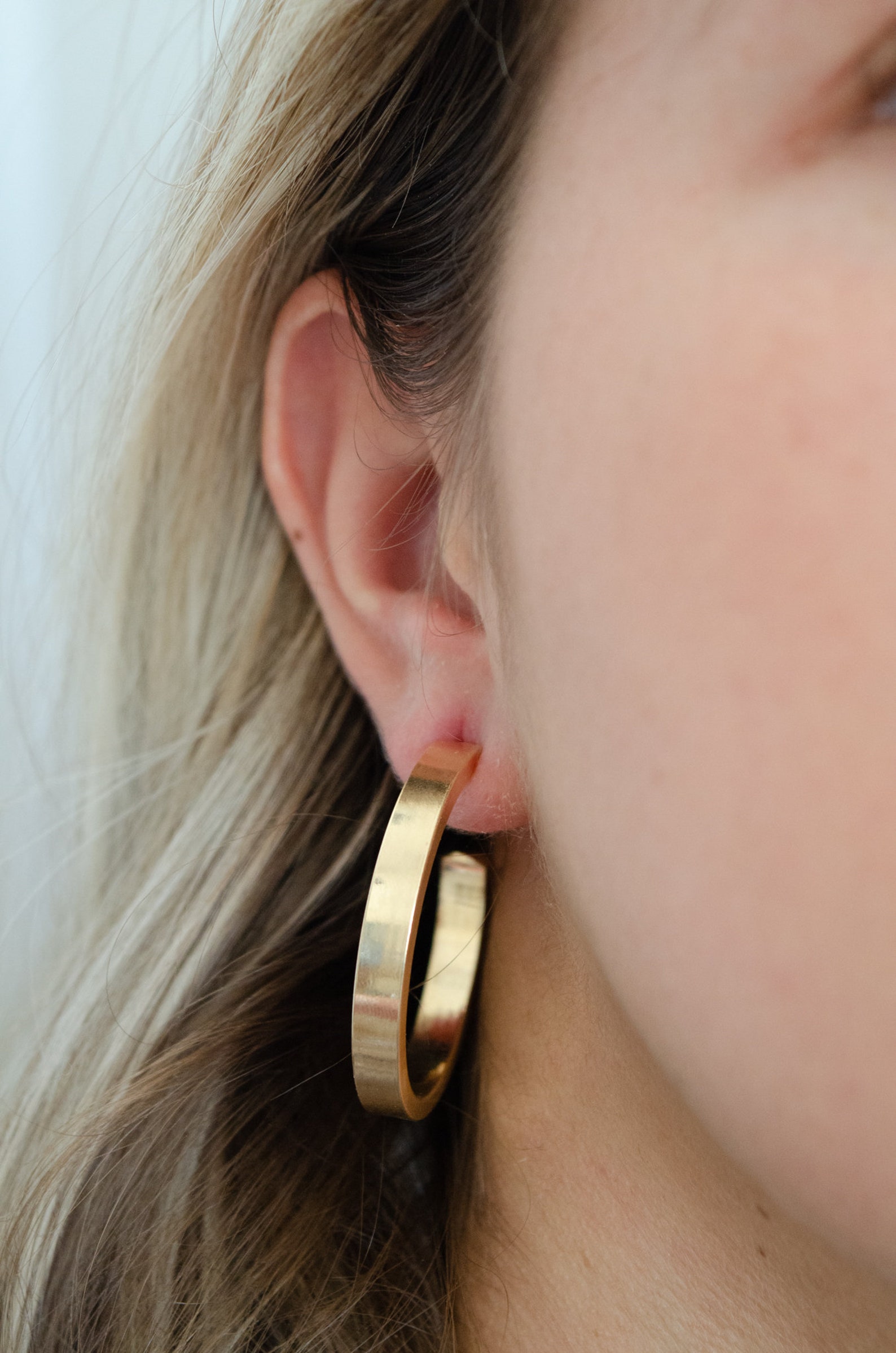 18K Gold Filled Large Open Hoops Wide Gold Hoop Earring Gold - Etsy