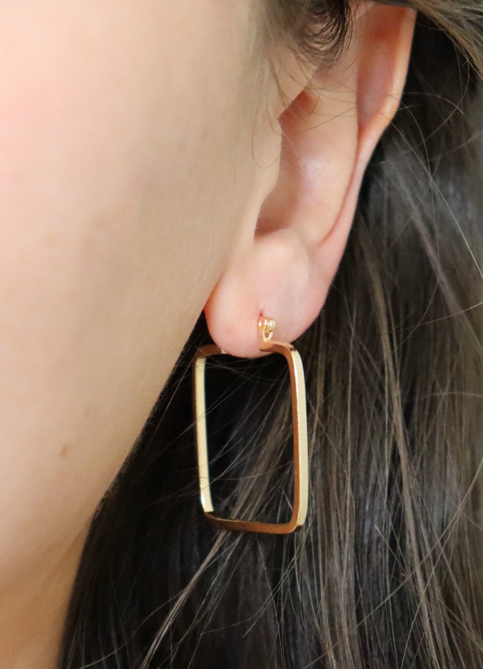 Gold Square Hoop Earrings Geometric Square Earring Thin - Etsy