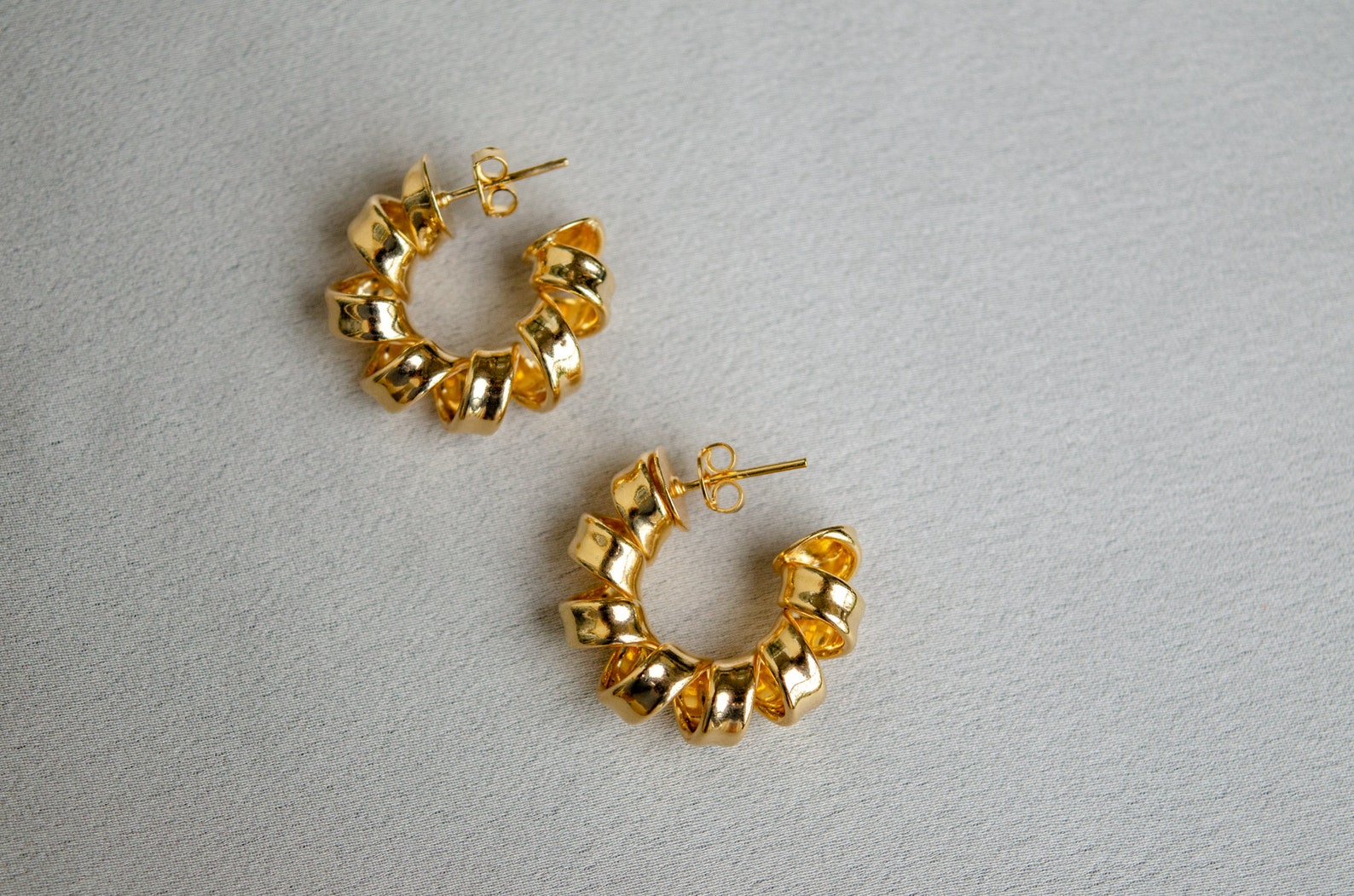 18k Gold Twisted Hoop Earrings Large Twisted Hoop Earrings - Etsy