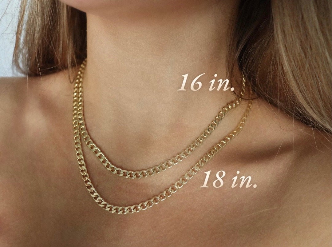 Miami Cuban Chain Necklace | 18k Gold Filled Necklace | Cuban Link ...