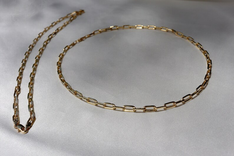 Gold Link Chain Necklace Rectangle Chain Link Necklace - Etsy