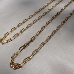 Gold Link Chain Necklace | Rectangle Chain Link Necklace | Link Chain Choker | 18k Gold Filled ...