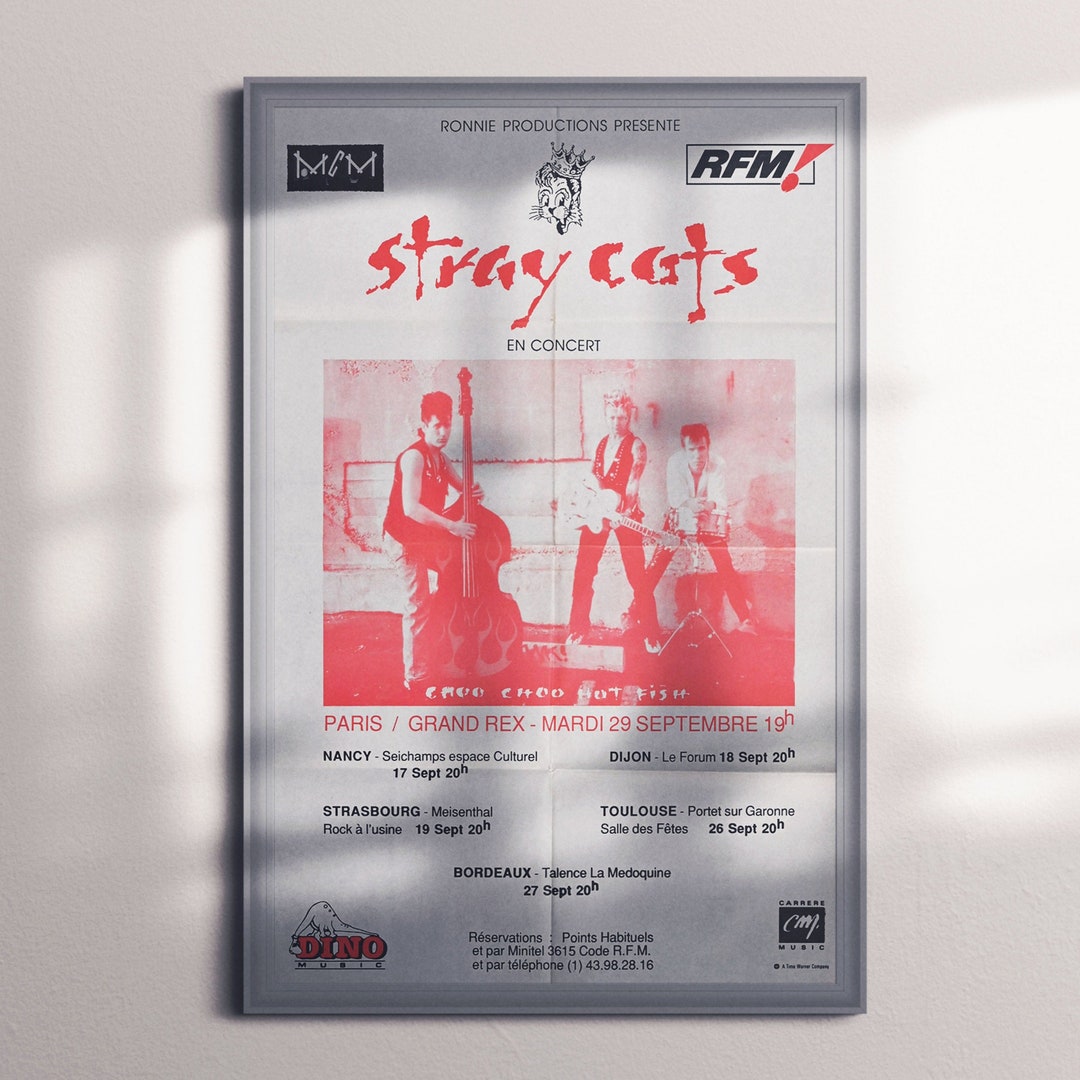 Stray Cats / Authentic Vintage Poster choo Choo Hot Fish Rex Club ...
