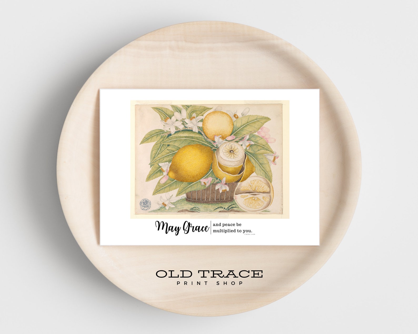 Lemons May Grace & Peace I Peter Christian Bible Verse Vintage Wall Art ...