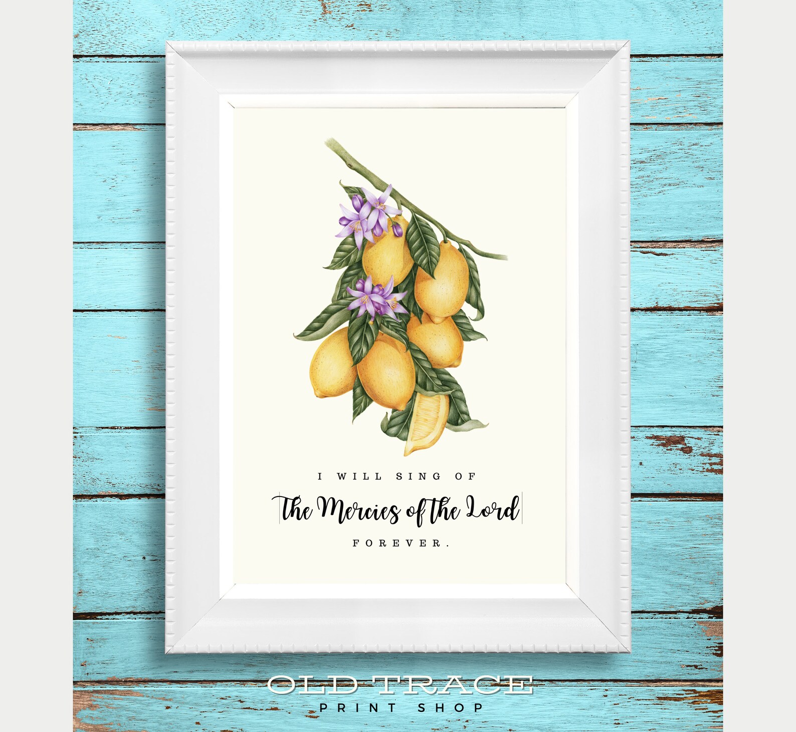 Spring Lemon Botanical Hymn Faith Bible Verse Song Wall Art, Printable ...