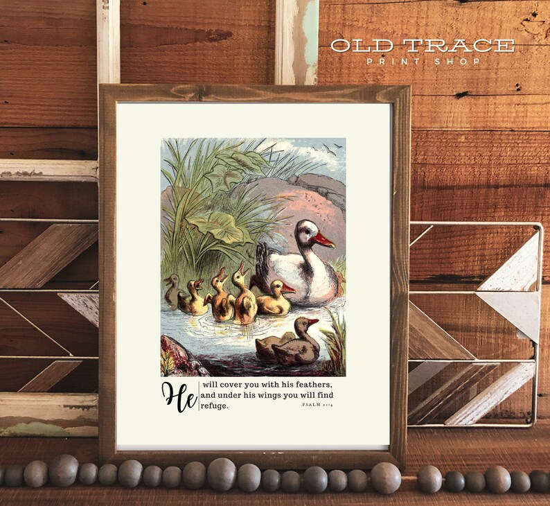 Ducks Ducklings Nursery Spring Easter Bible Verse Wall Art, Printable ...