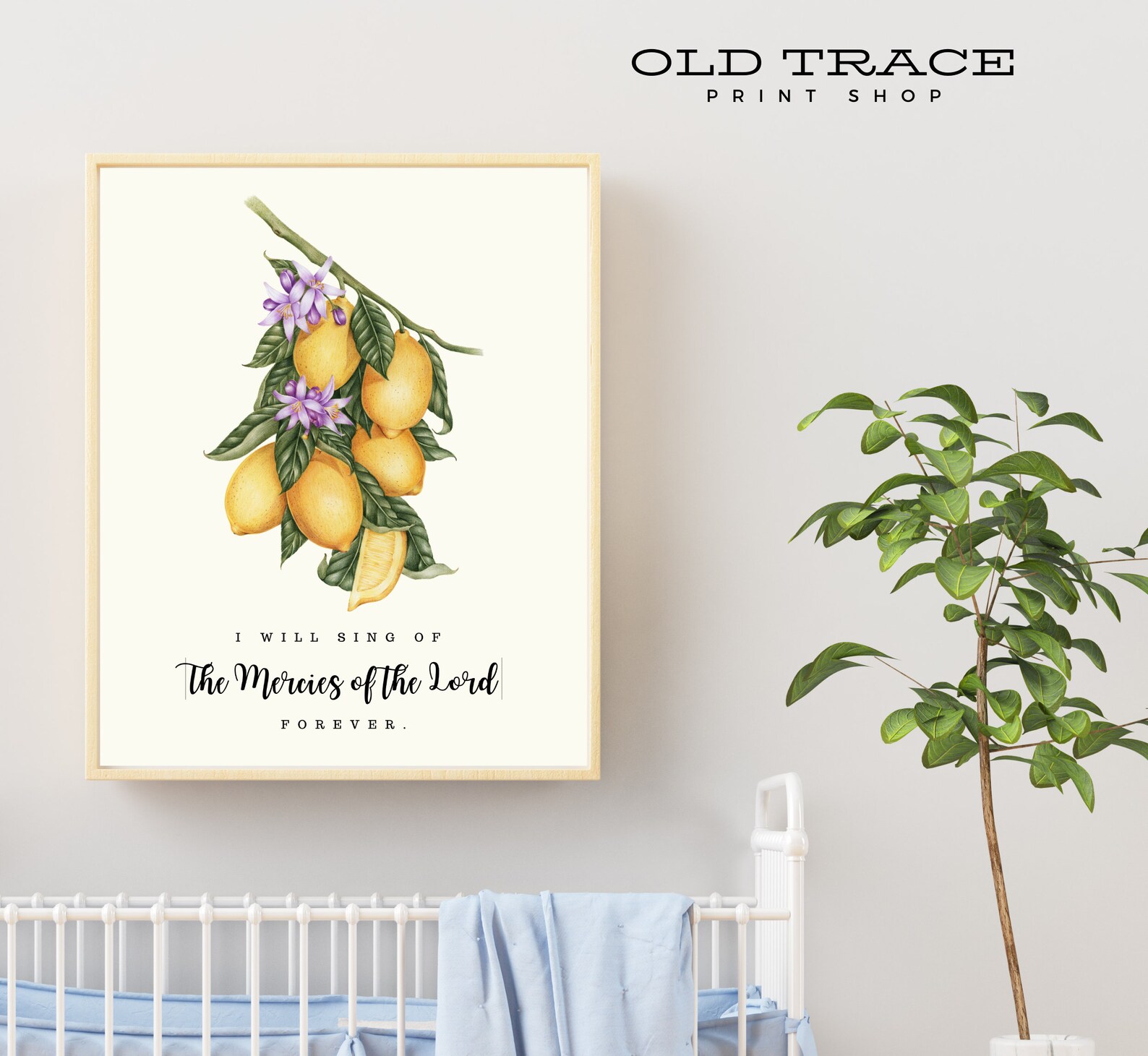 Spring Lemon Botanical Hymn Faith Bible Verse Song Wall Art, Printable ...