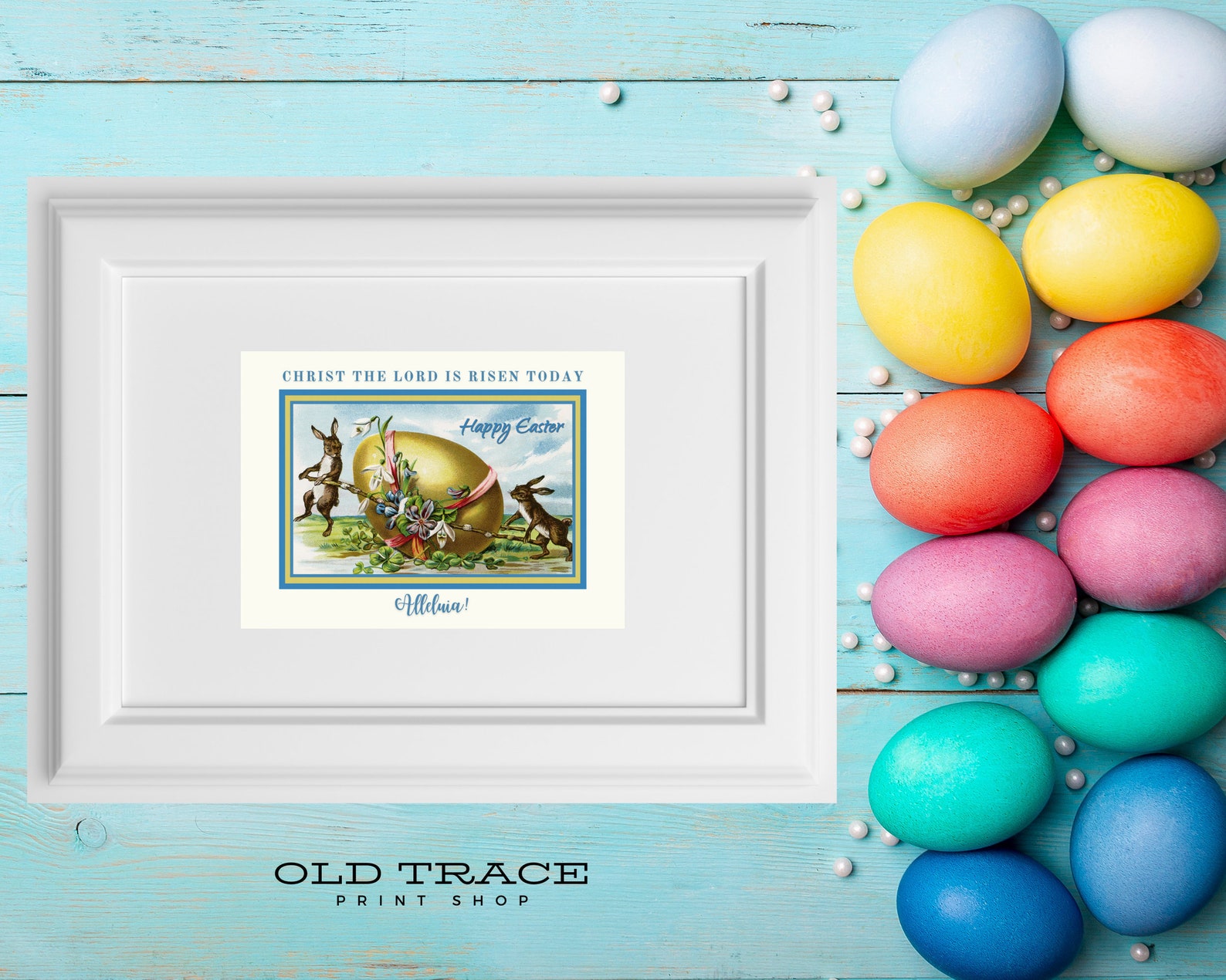 Easter Bunny Christ the Lord Christian Bible Verse Wall Art, Printable ...