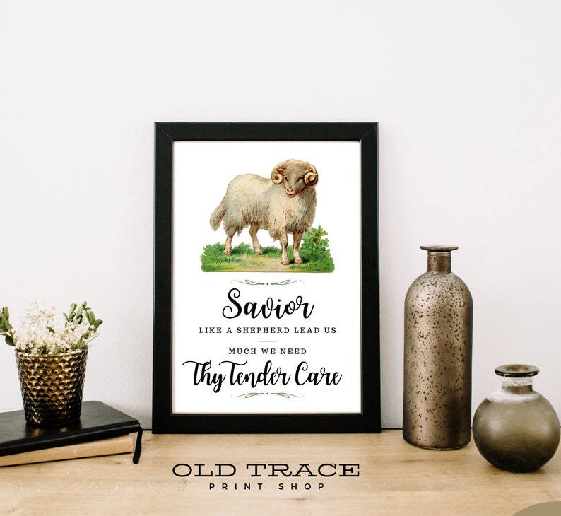 Savior Shepherd Sheep Lead Us Jesus Easter Bible Wall Art, Printable ...
